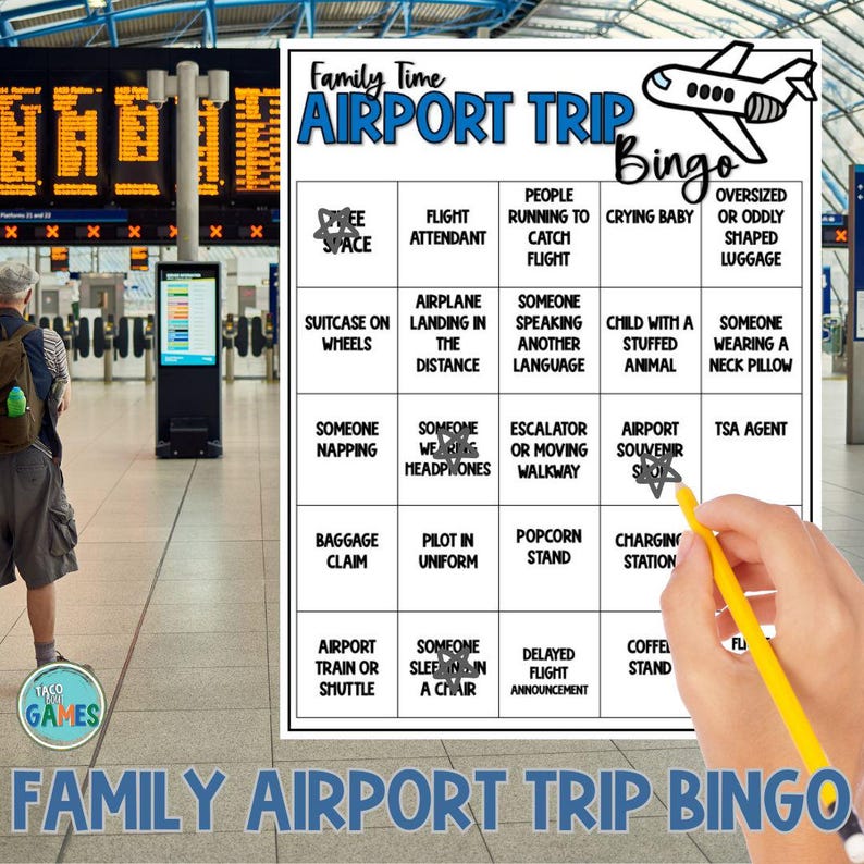 Airport BINGO | Family Game | Vacation Game for Kids | Family Time ...