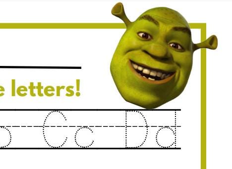 Shrek Printable English Alphabet Tracing Template - Etsy