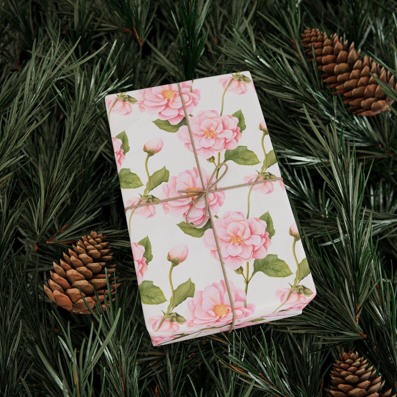 Pink Floral Print Wrapping Papers - Gift Wrap, Present Decor, Birthday ...