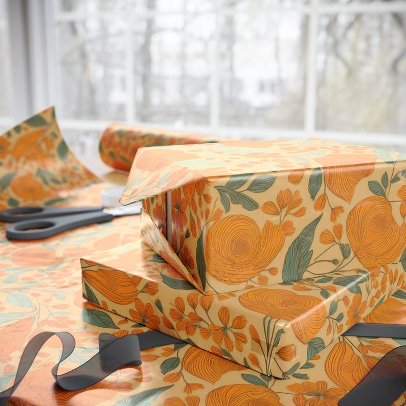 Elegant Floral Wrapping Paper: High-definition Gift Wrap, Glossy or ...