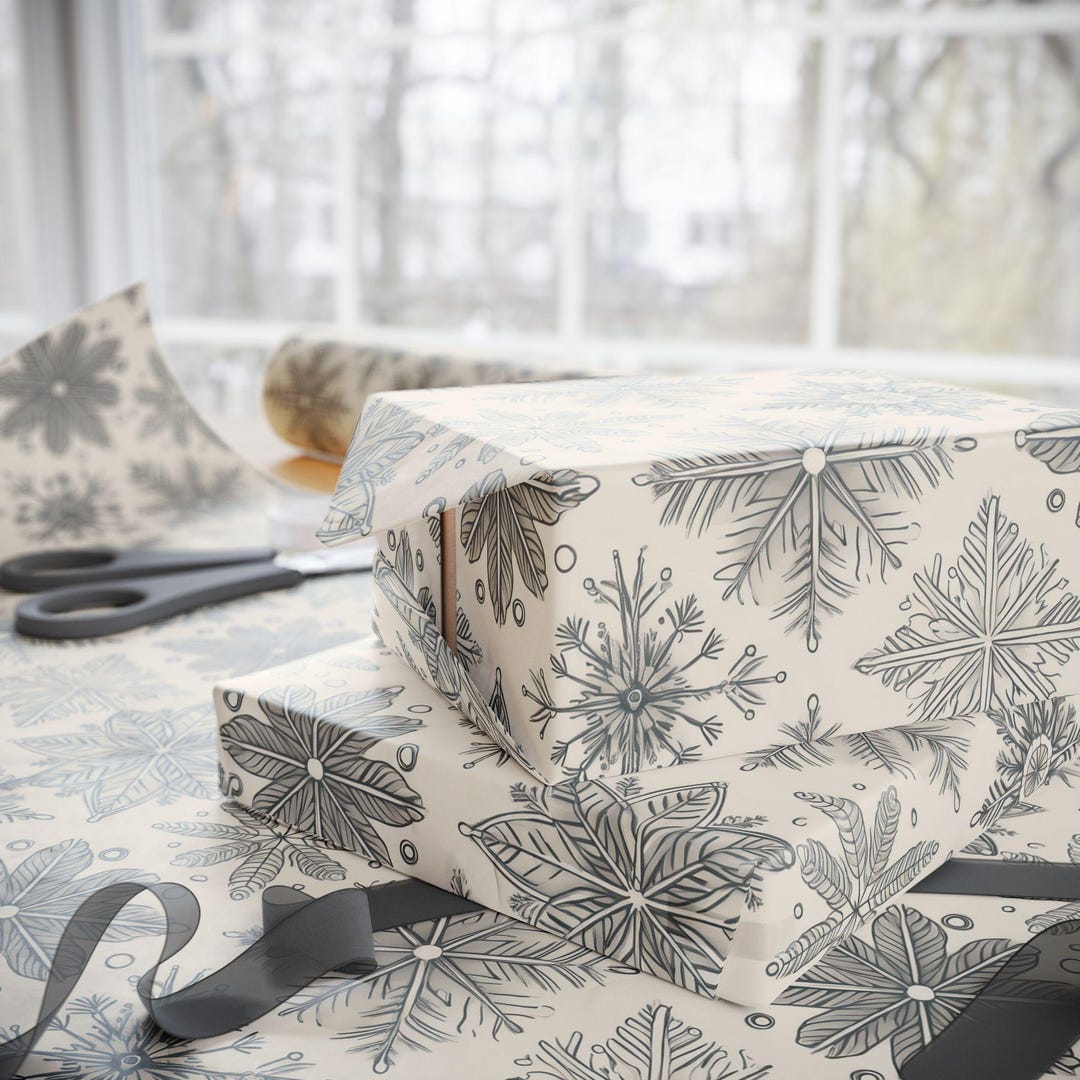 Elegant Snowflake Wrapping Paper | Holiday Gift Wrap, Eco-friendly ...