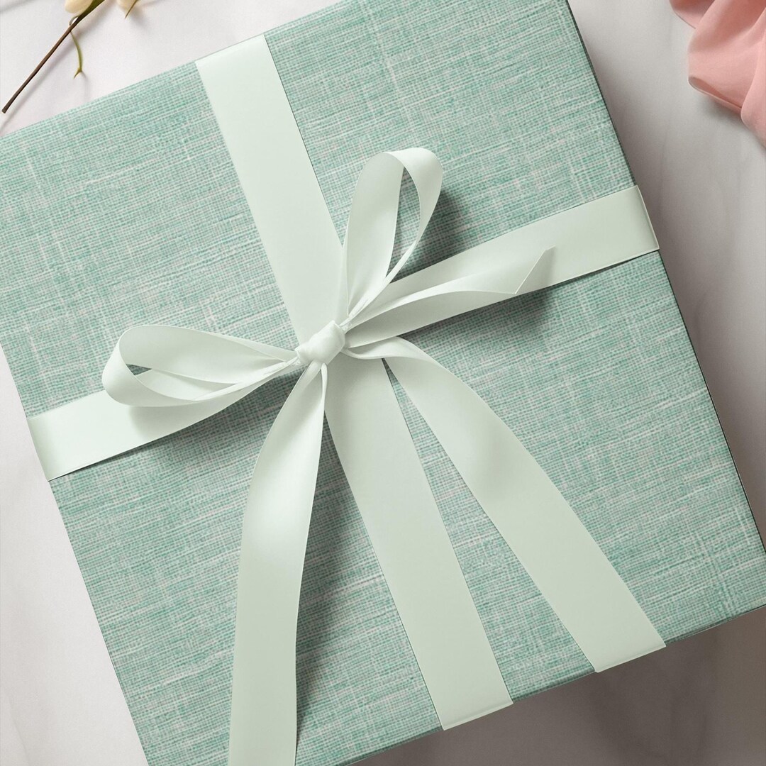 Mint Green Textured Print Gift Wrap: Elegant Eco-friendly Wrapping ...