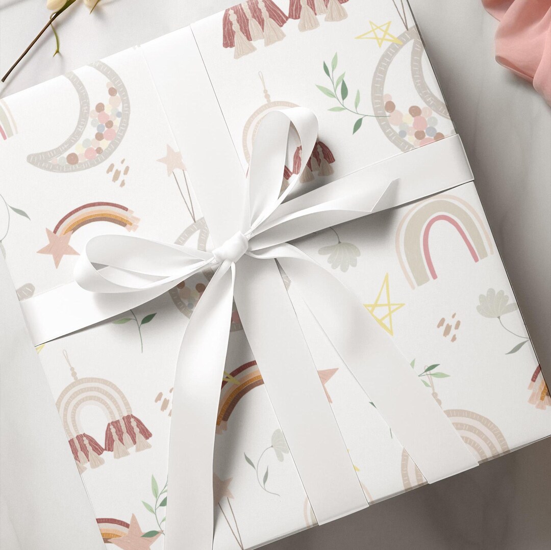 Wrapping Papers, Boho Baby Gift Wrap - Cute, Adorable, Gender Neutral ...