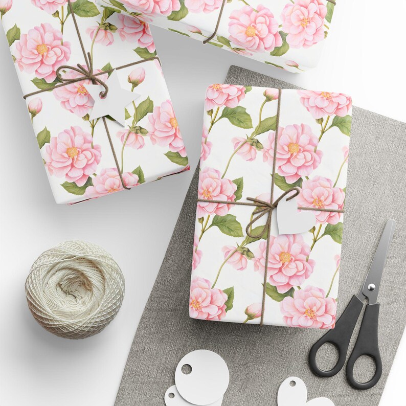 Pink Floral Print Wrapping Papers - Gift Wrap, Present Decor, Birthday ...