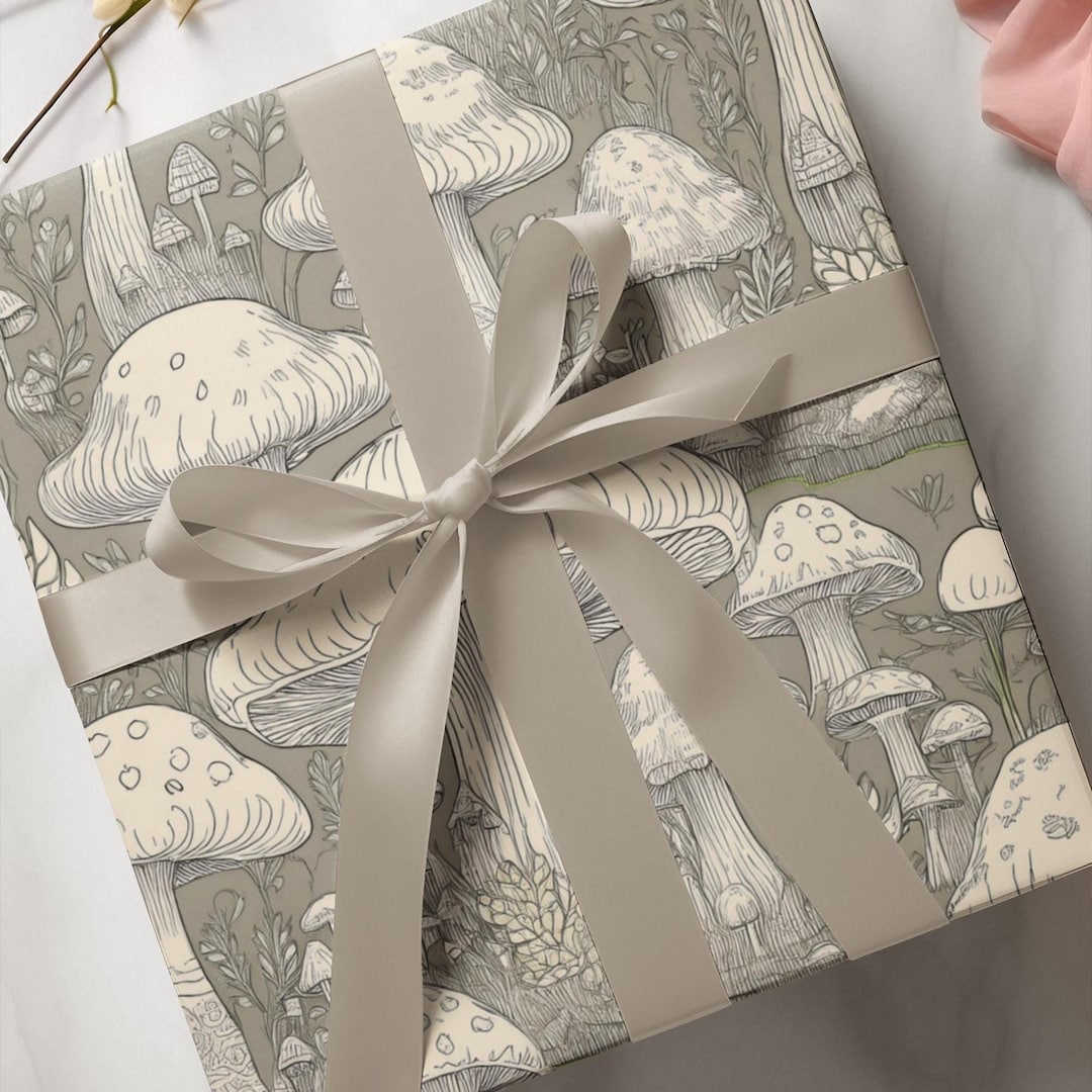 Mushroom Wrapping Paper, Vintage Style Gifts, Holiday Decor - Etsy UK