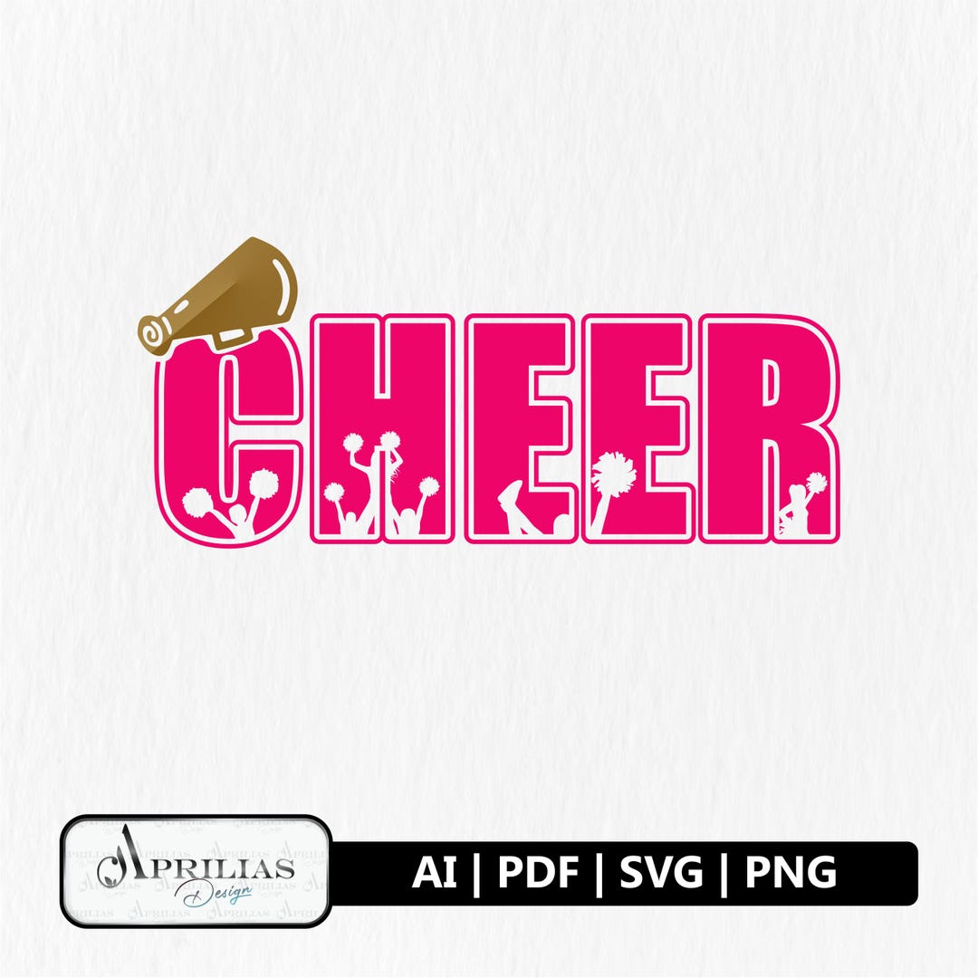 Cheer SVG File Instant Download, Cheer Cut File for Cricut, Cheerleader ...