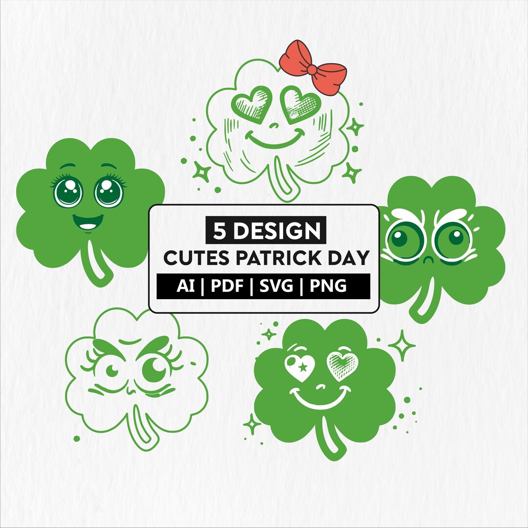 St Patricks Day SVG Bundle, Shamrock Cutes Svg, Cutes Pactrick Day Svg ...