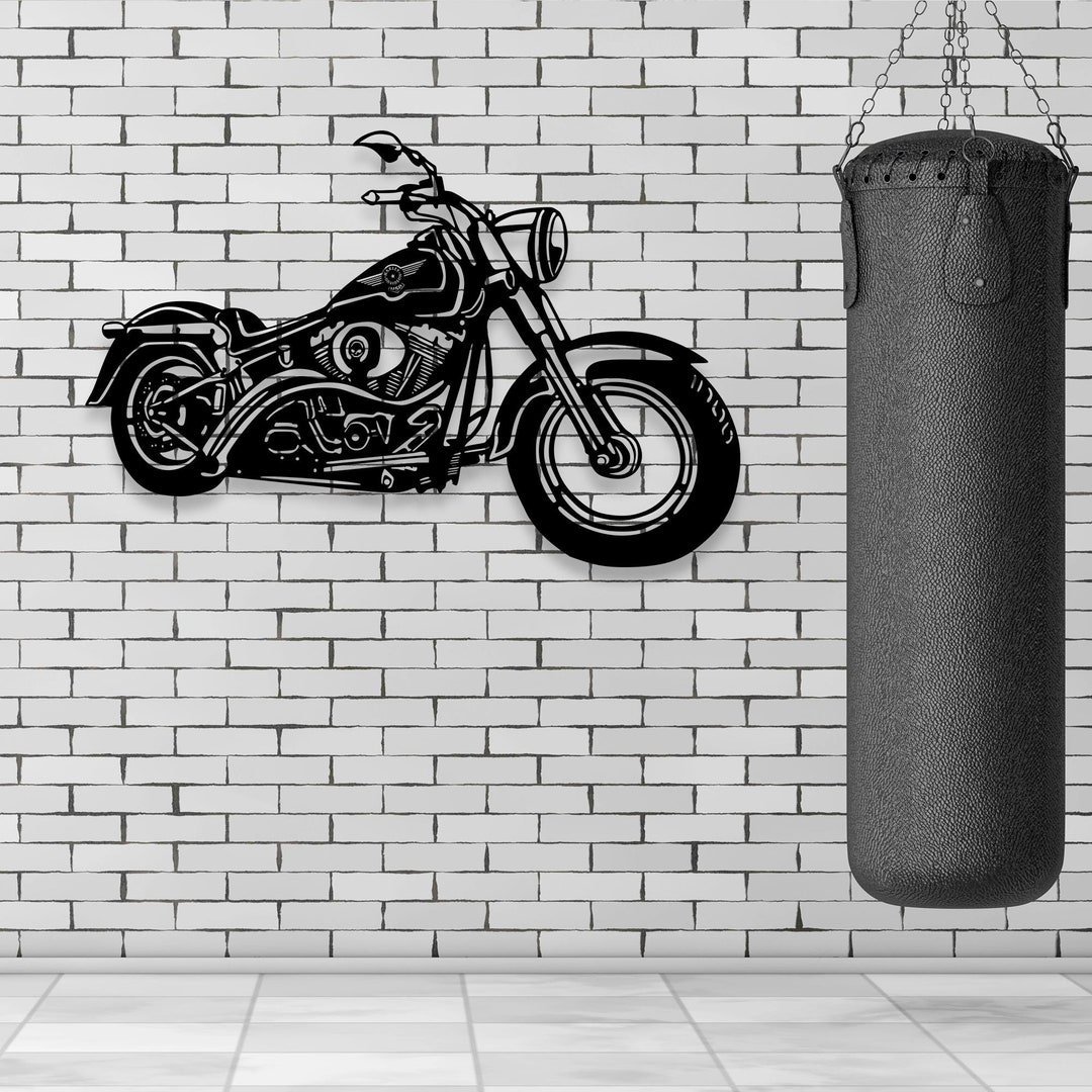 Fatboy Motorcycle Metal Wall Art: Harley Garage Decor - Etsy