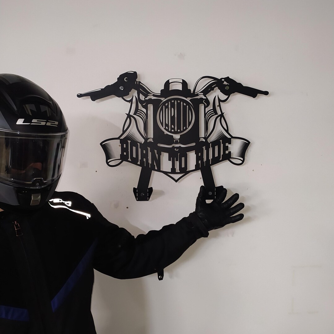 Motorcycle Helmet Holder, Harley Rider Gift, Helmet Coat Jacket Hanger ...