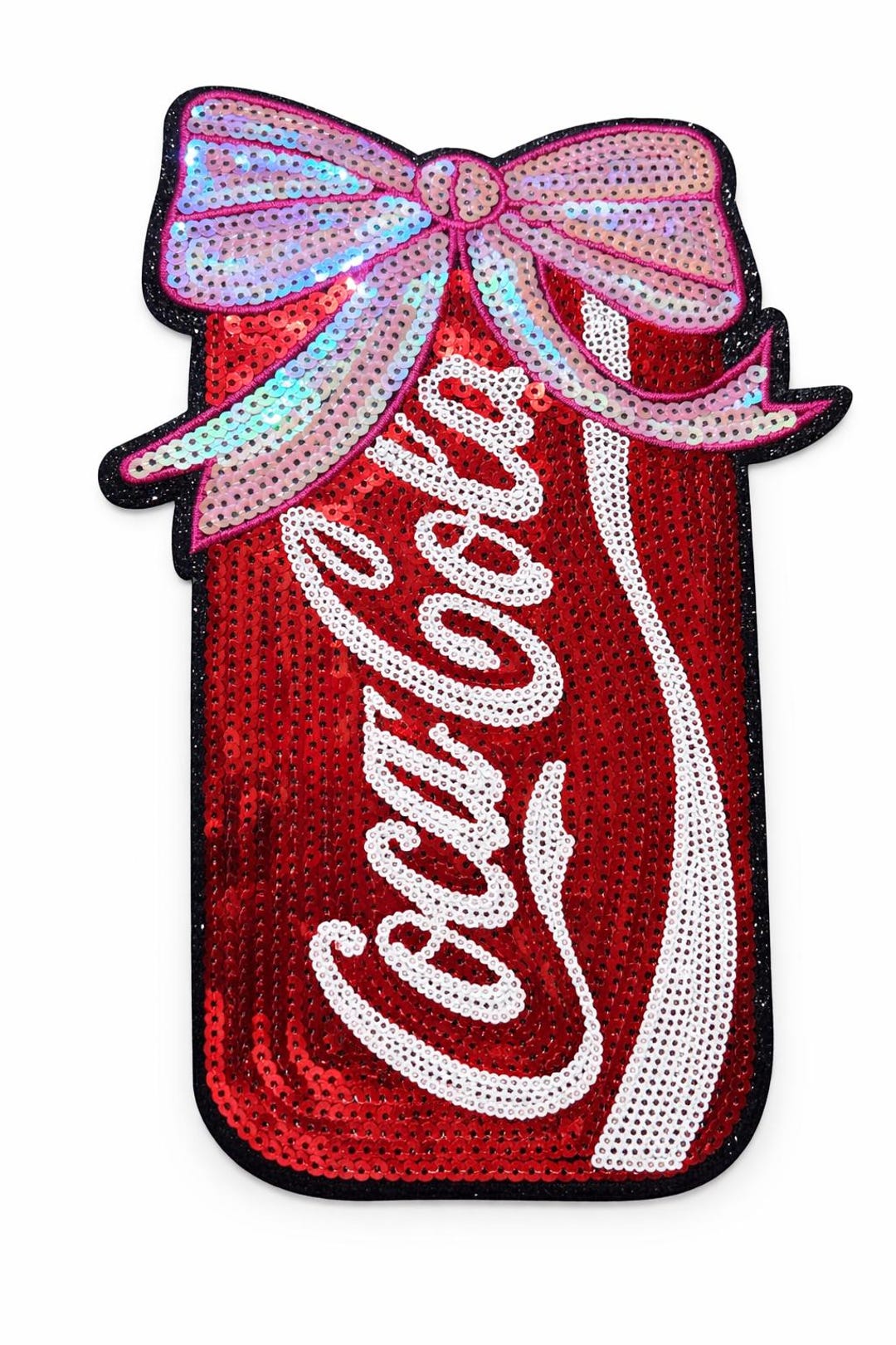 Sequin Soda Can Patch With Bow | Heat Press Required - Etsy