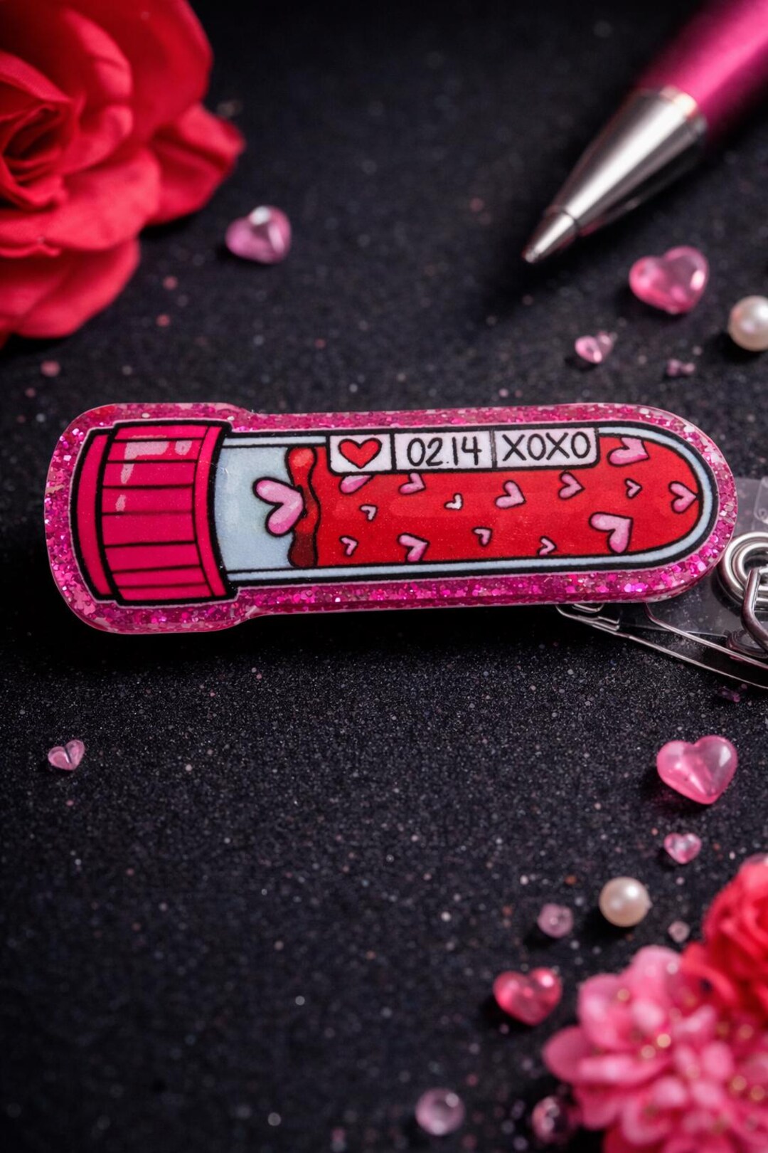Valentine Test Tube Badge Reel - Etsy