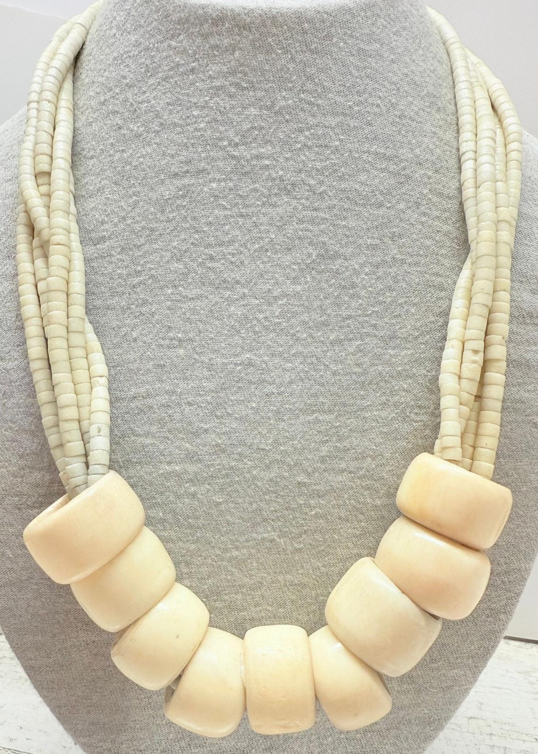 Vintage 1940s Congo Tribal Antler Beaded Necklace - Etsy