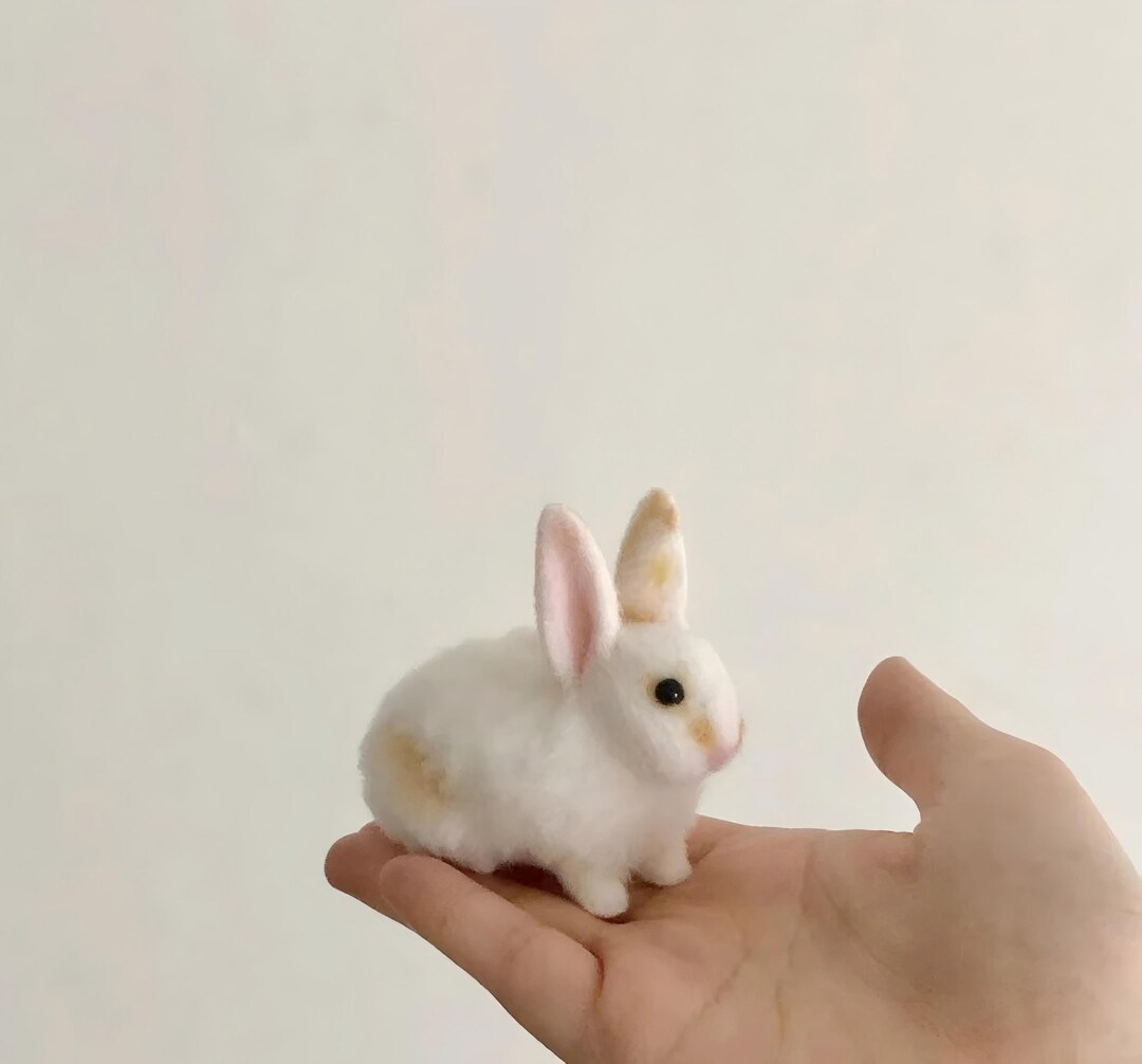 Custom Needle Felted Rabbit Figurine,bunny Memorial Sculpture,realistic ...