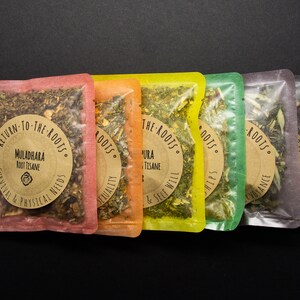 CHAKRA HERBAL TEA Tisane Sampler Set With Tumbled Crystals | Etsy