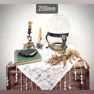 Large 200mm Crystal Ball • Clear Quartz Black Obsidian Sphere • Gazing ...