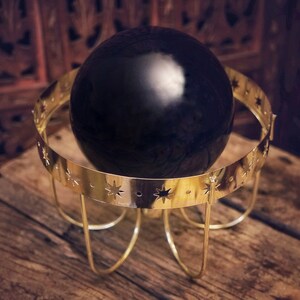 BLACK OBSIDIAN SPHERE Large Gazing Crystal, Magic Scrying Orb ...