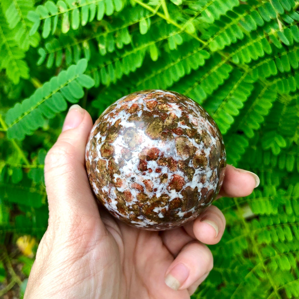 SPOTTED AGATE SPHERE Orb Earth Gem Stone Grounding Root Chakra | Etsy
