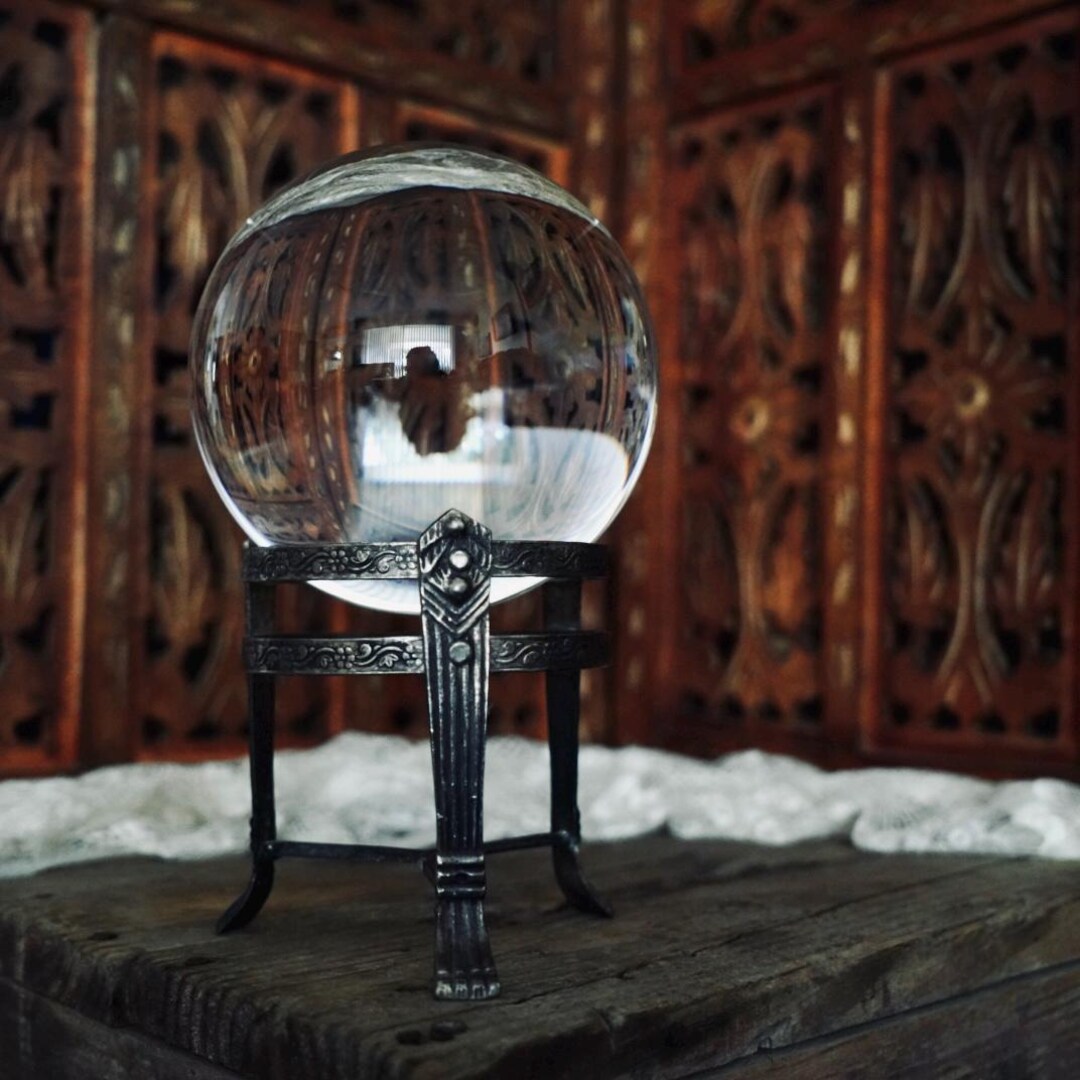 Vintage BRASS STAND FLORAL Orb Stand, Footed Base 150mm Metaphysical ...