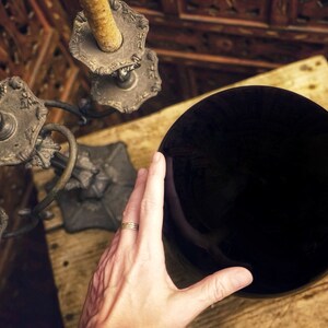BLACK OBSIDIAN SPHERE Large Gazing Crystal, Magic Scrying Orb ...