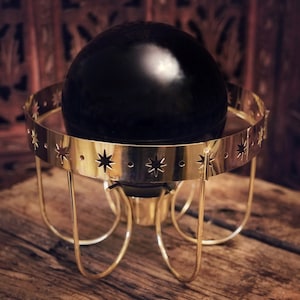 BLACK OBSIDIAN SPHERE Large Gazing Crystal, Magic Scrying Orb ...