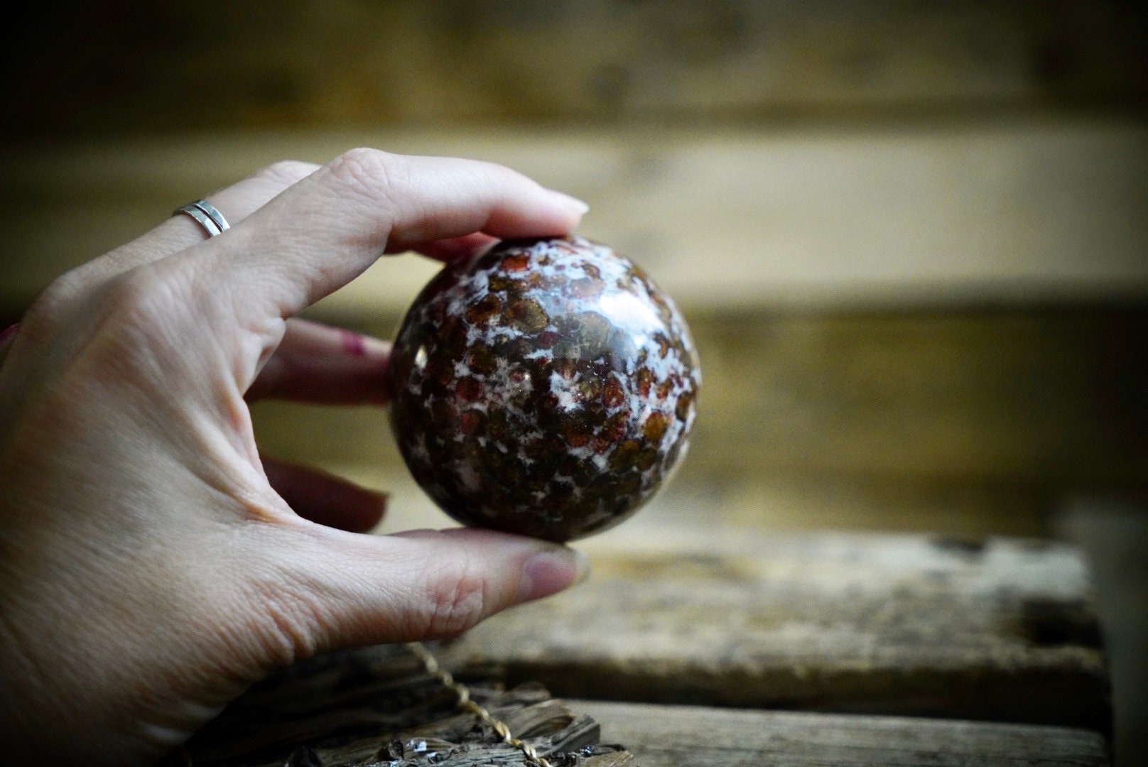 SPOTTED AGATE SPHERE Orb Earth Gem Stone Grounding Root Chakra | Etsy