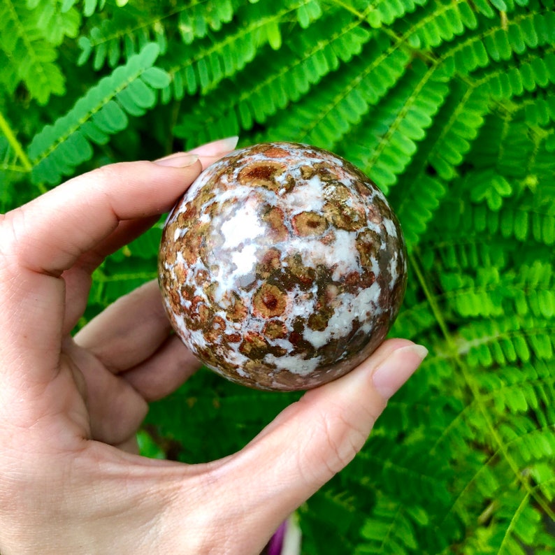 SPOTTED AGATE SPHERE Orb Earth Gem Stone Grounding Root Chakra | Etsy