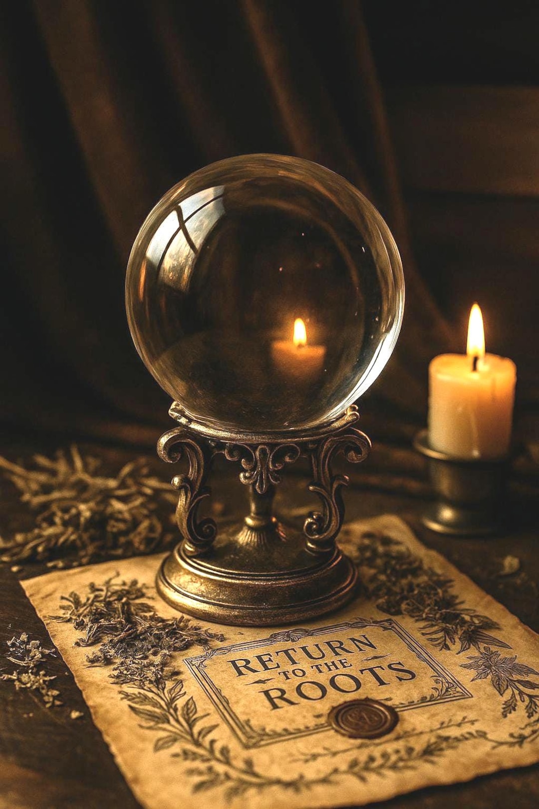 Large Crystal Ball WITH WOODEN STAND • Gazing Ball for Scrying ...