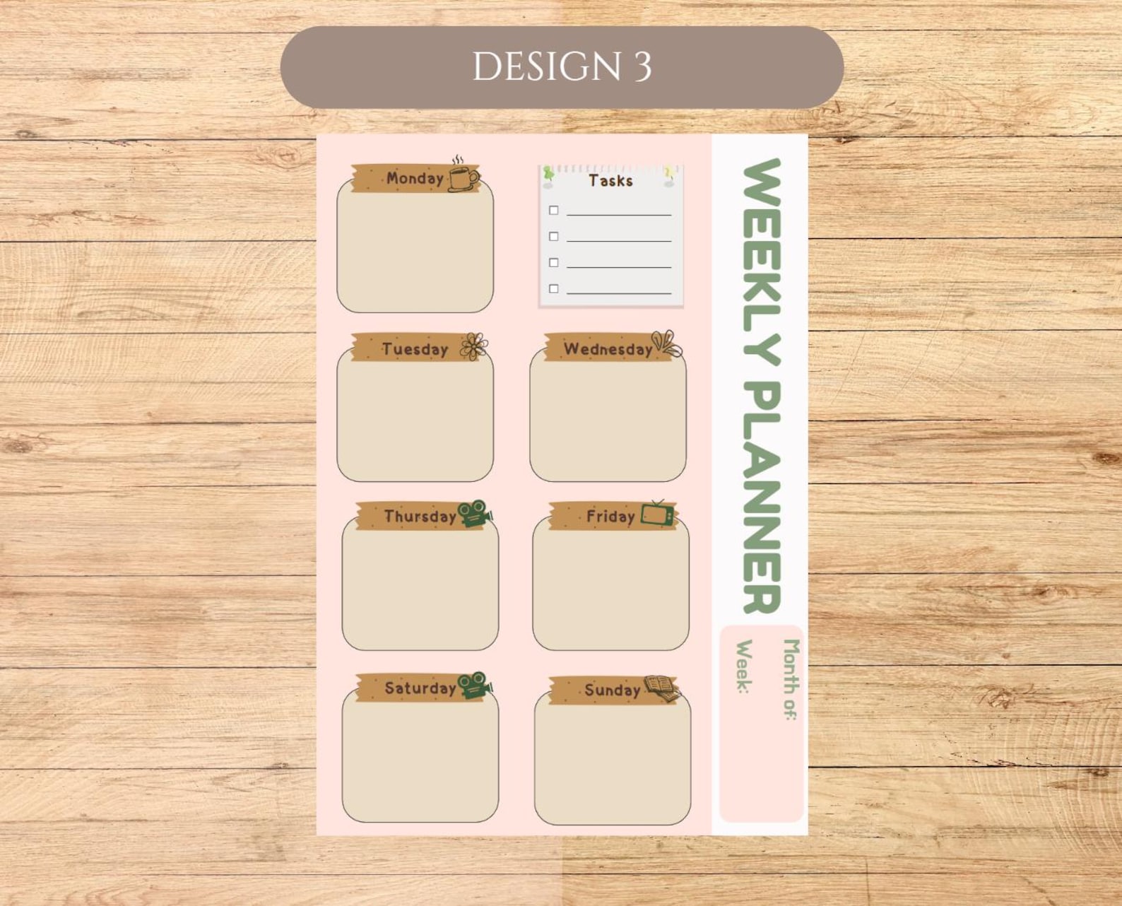 Printable Weekly Planner | Editable Canva Template | PDF, PNG, JPG ...