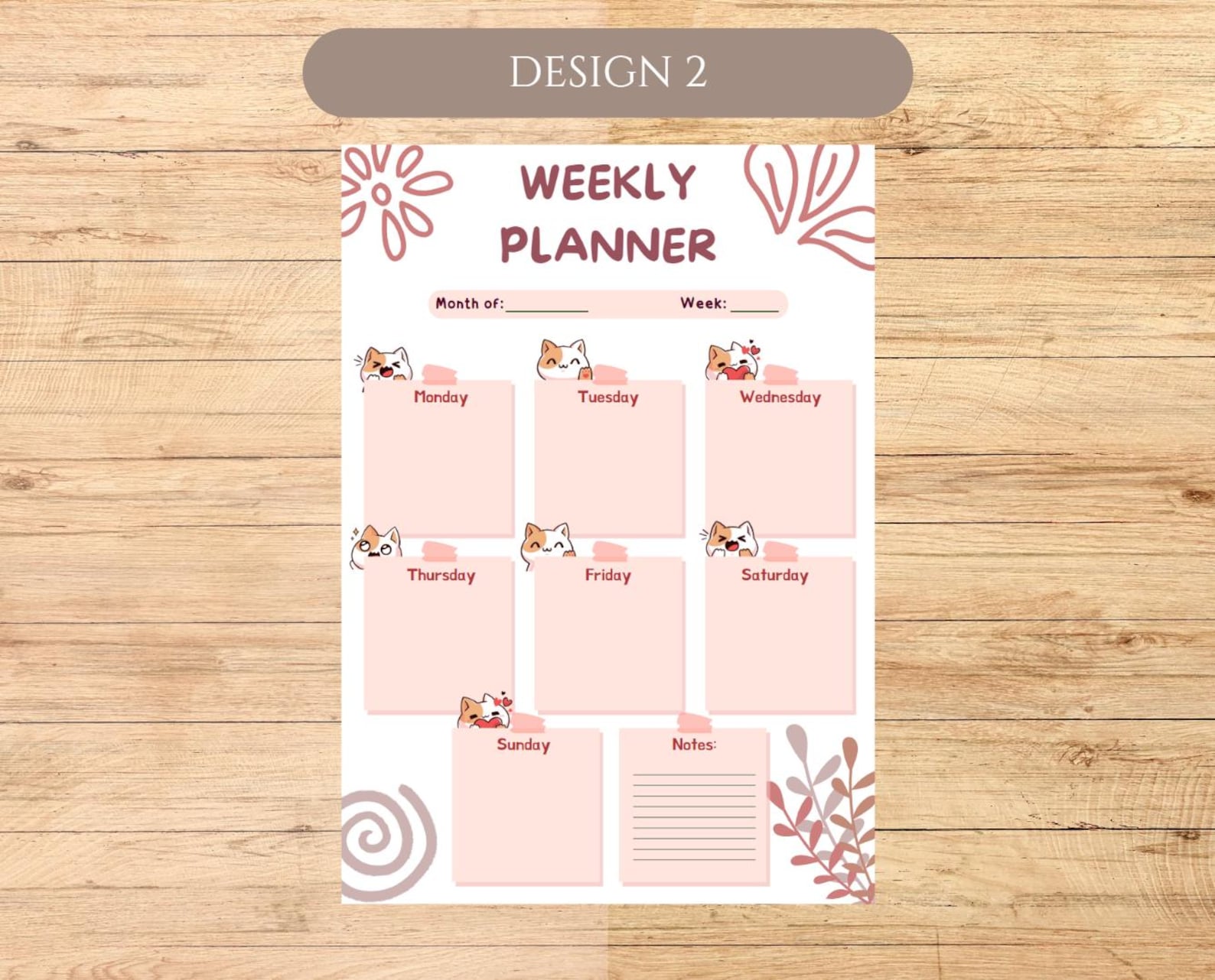Printable Weekly Planner | Editable Canva Template | PDF, PNG, JPG ...