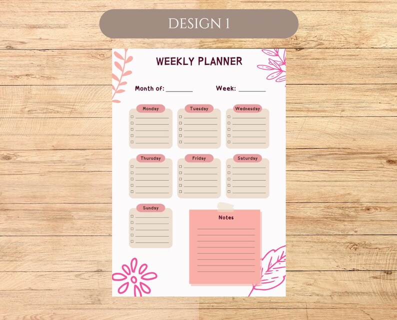 Printable Weekly Planner | Editable Canva Template | PDF, PNG, JPG ...
