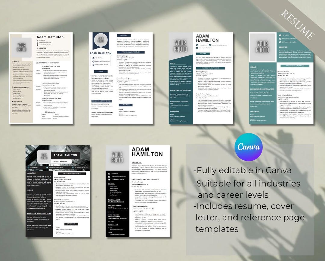 Colorful Resume Template | Editable in Canva | Modern & Vibrant Resume ...