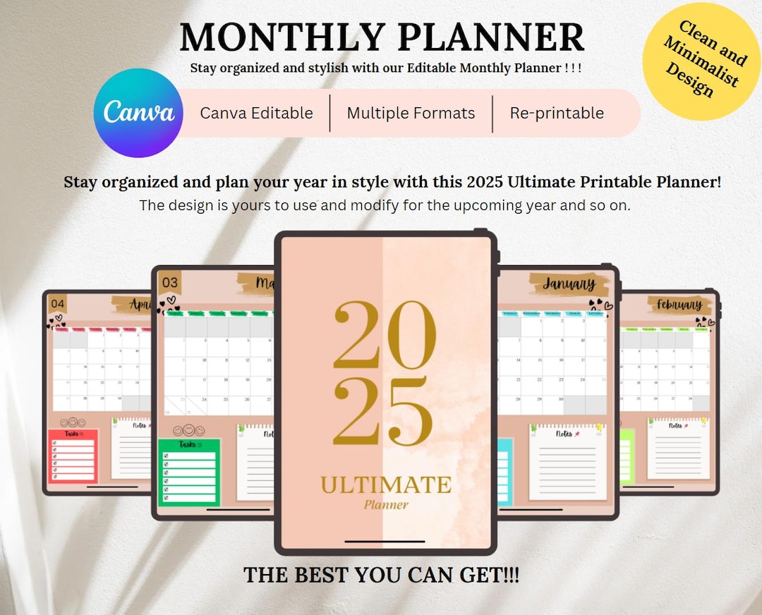2025 Ultimate Printable Planner - Canva Editable | Instant Download - Etsy