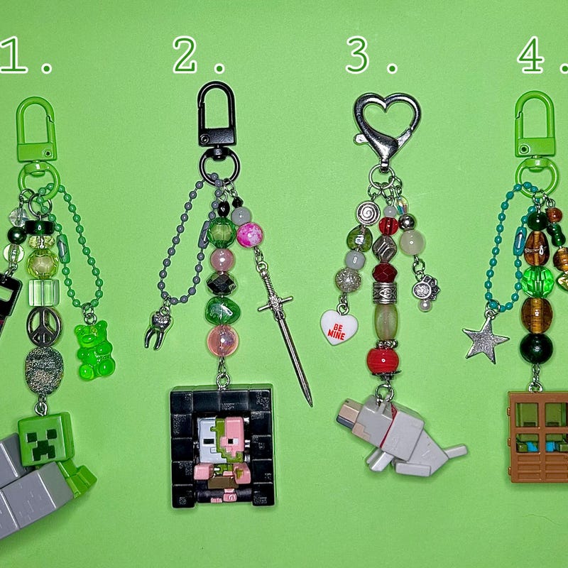 Minecraft keychain - Etsy