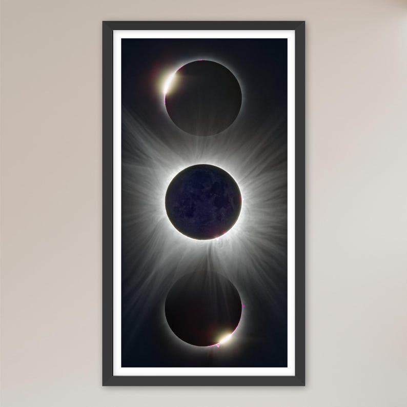 2024 Total Solar Eclipse | Wall Art Print | Giclee, Metal, Canvas - Etsy