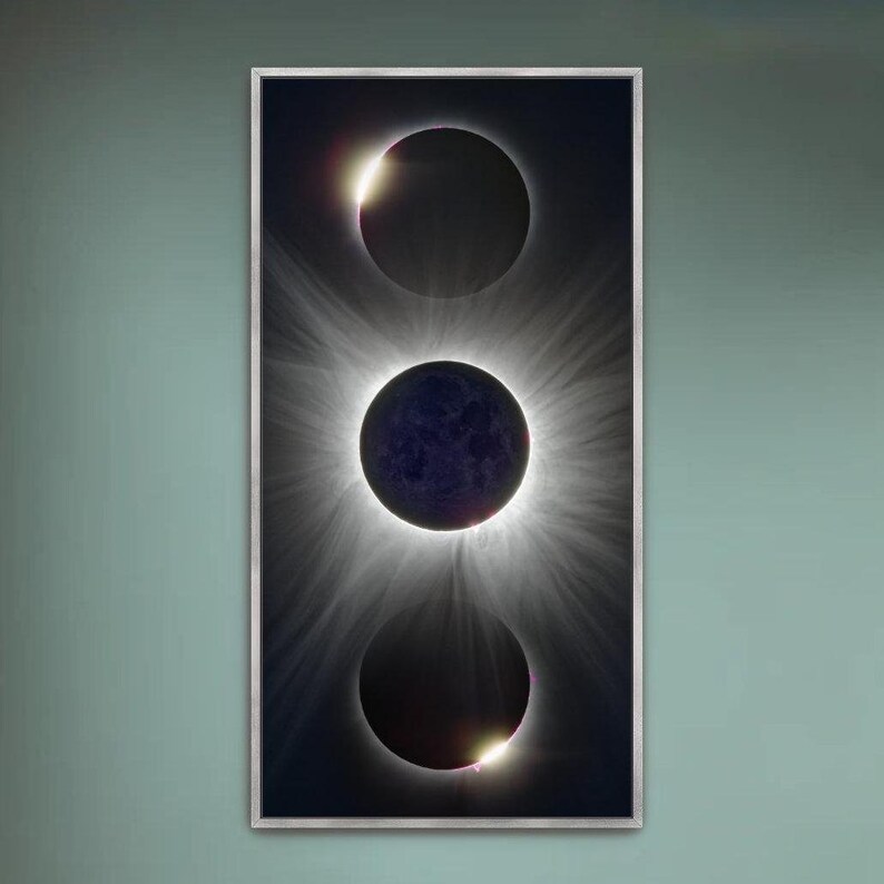 2024 Total Solar Eclipse | Wall Art Print | Giclee, Metal, Canvas - Etsy