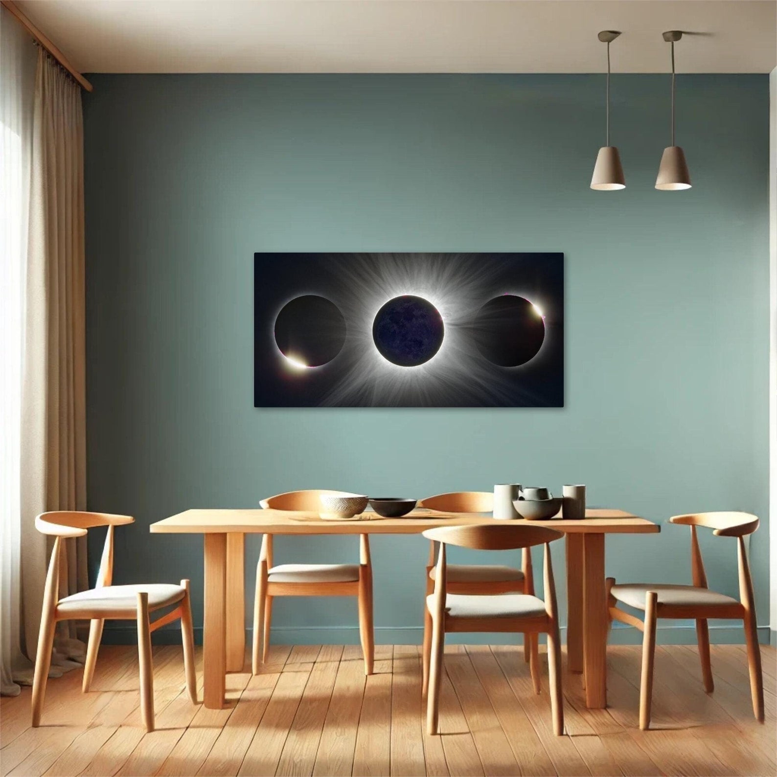 2024 Total Solar Eclipse | Wall Art Print | Giclee, Metal, Canvas - Etsy