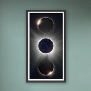 2024 Total Solar Eclipse | Wall Art Print | Giclee, Metal, Canvas - Etsy