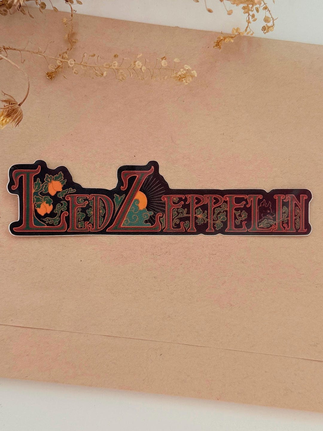 Led Zeppelin Band Sticker, Art Nouvea Inspired, Gift for Music Lover ...
