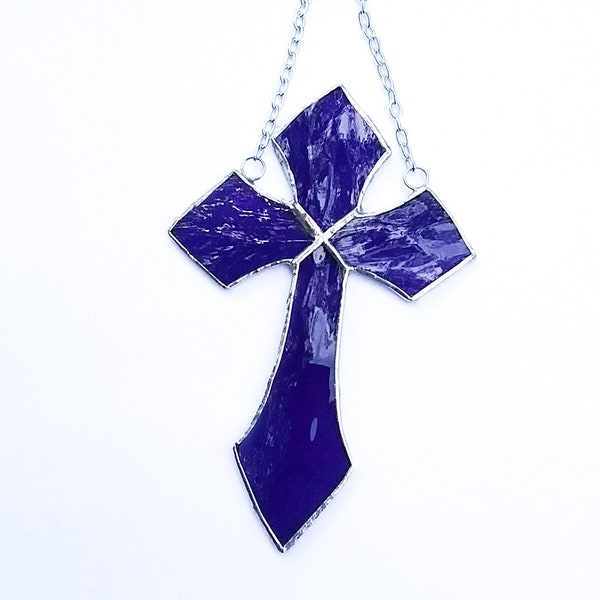 Stained Glass Cross Suncatcher - Etsy