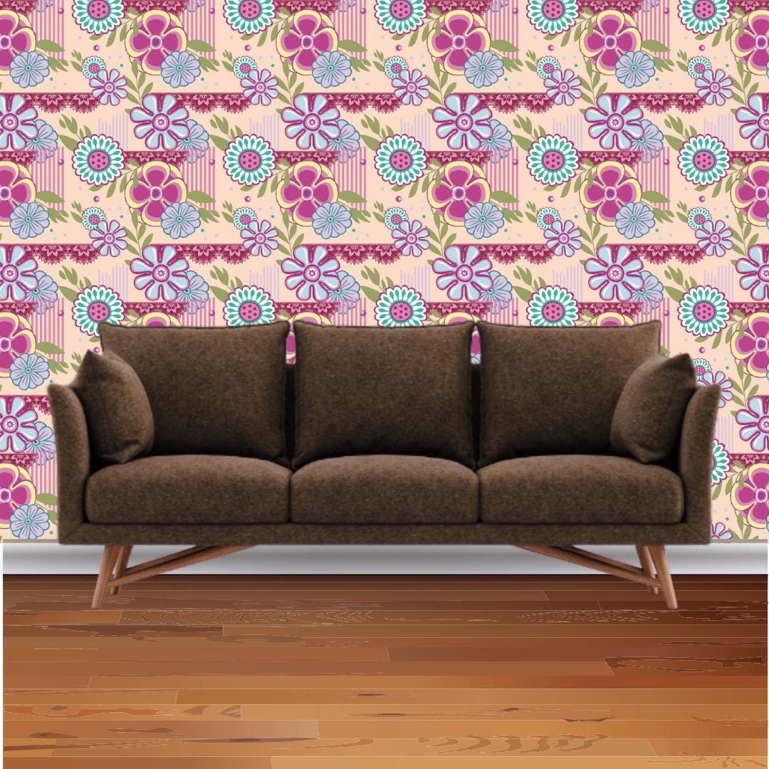 Floral Design Seamless Pattern Wallpaper, Elegant Flower-themed ...