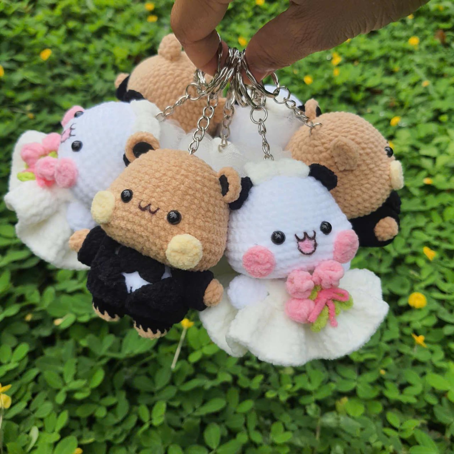 Cute Couple D B Crochet Keychains | Handmade Couple Gift | Amigurumi ...