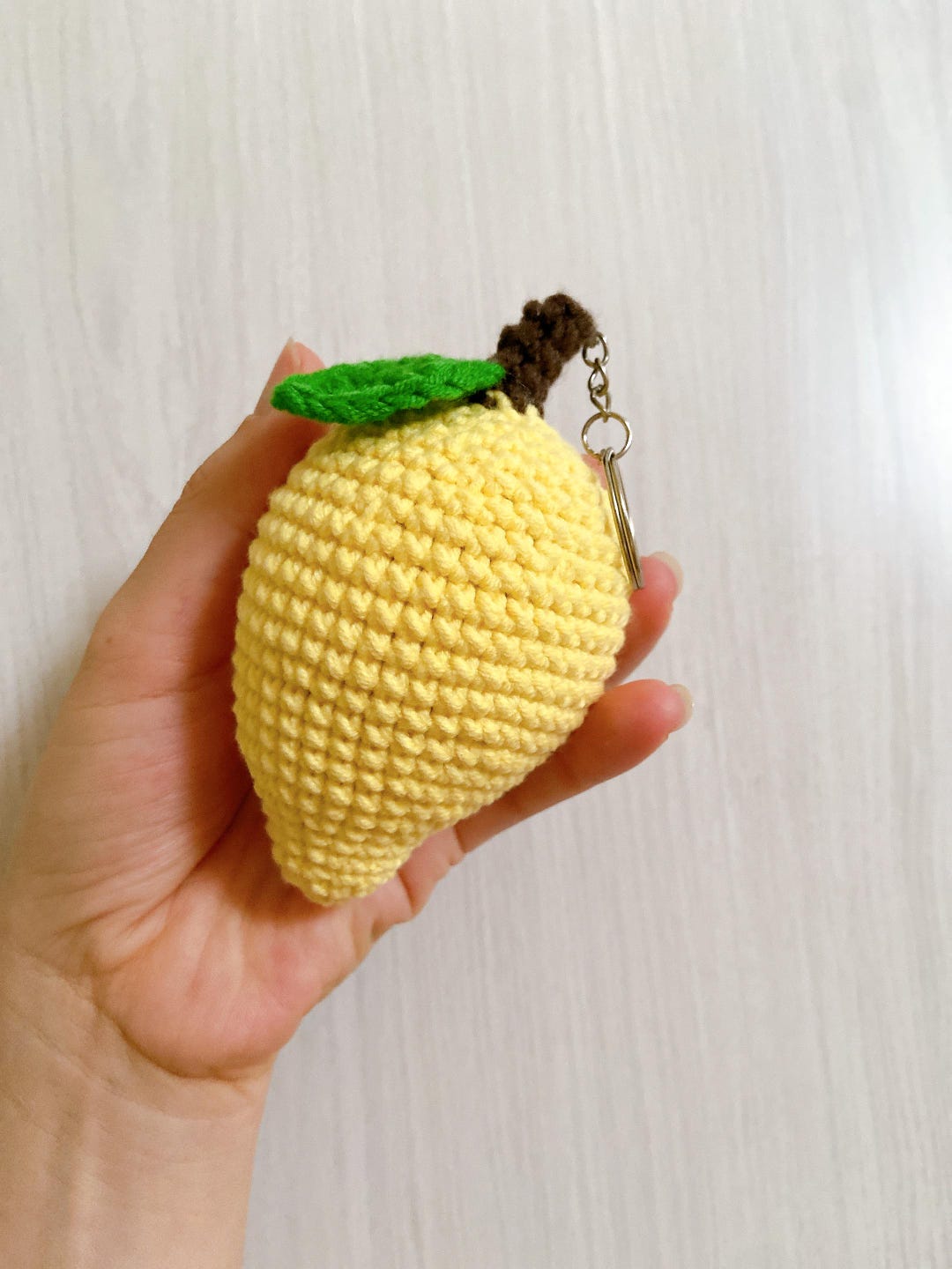 Handmade Crochet Mango Keychain – Cute Fruit Bag Charm, Unique Gift for ...