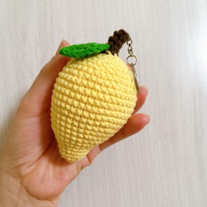 Handmade Crochet Mango Keychain – Cute Fruit Bag Charm, Unique Gift for ...