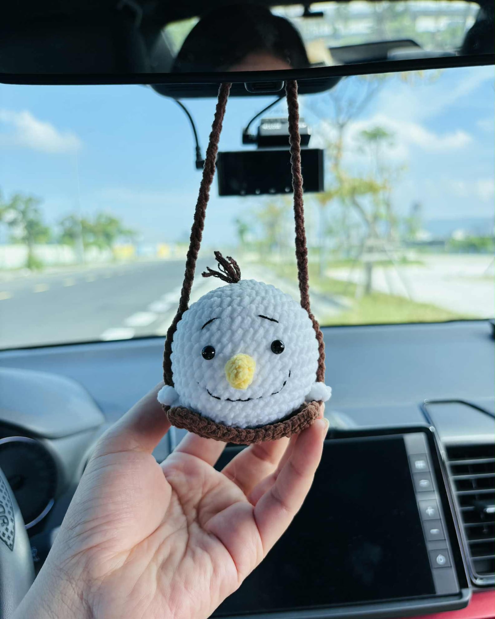 Crochet Christmas Car Ornament: Handmade Santa, Snowman, Penguin, Grin ...