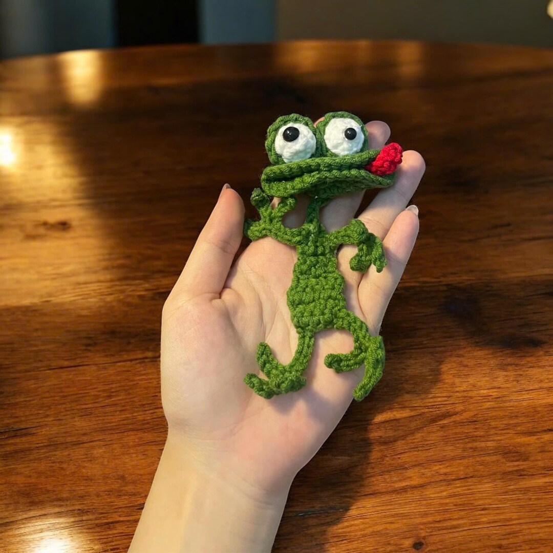 Funny Lizard Bookmark Crochet , Crochet Cute Animal Bookmark, Lizard ...
