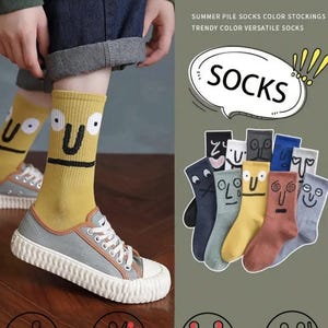 Funny Crazy Face Socks Unique Gift for All Occasions Unisex Socks Soft ...