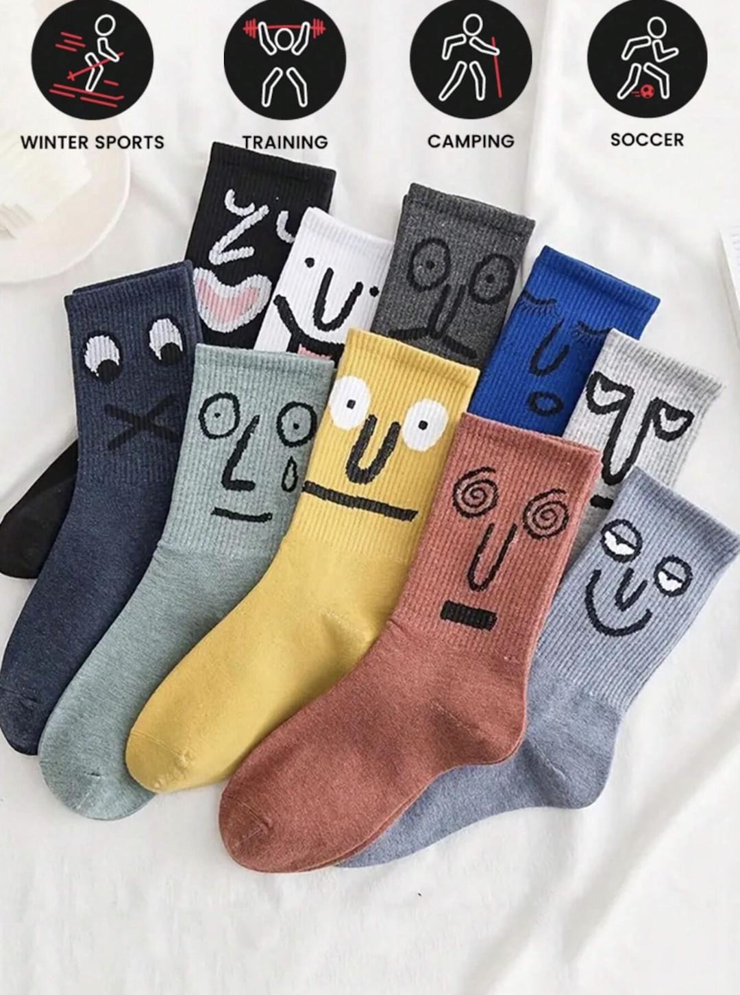 Funny Crazy Face Socks Unique Gift for All Occasions Unisex Socks Soft ...