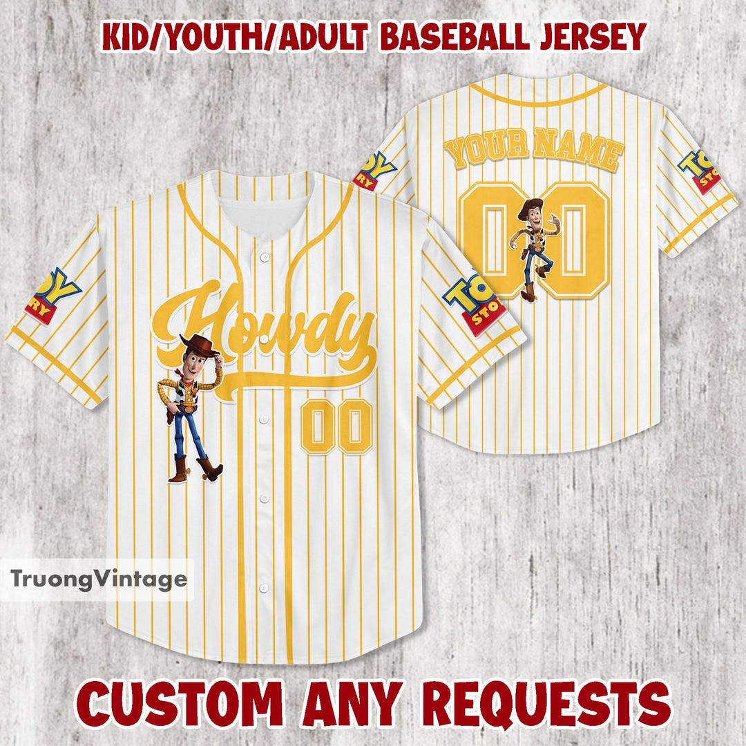 Personalized Woody Toy Story Baseball Jersey, Custom Number and Name ...