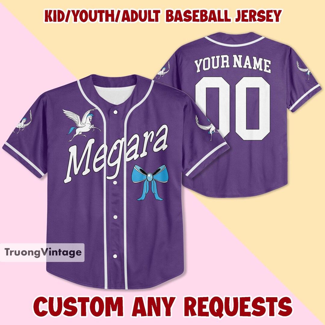Personalized Disney Hercules Baseball Jersey, Disney Megara Jersey ...