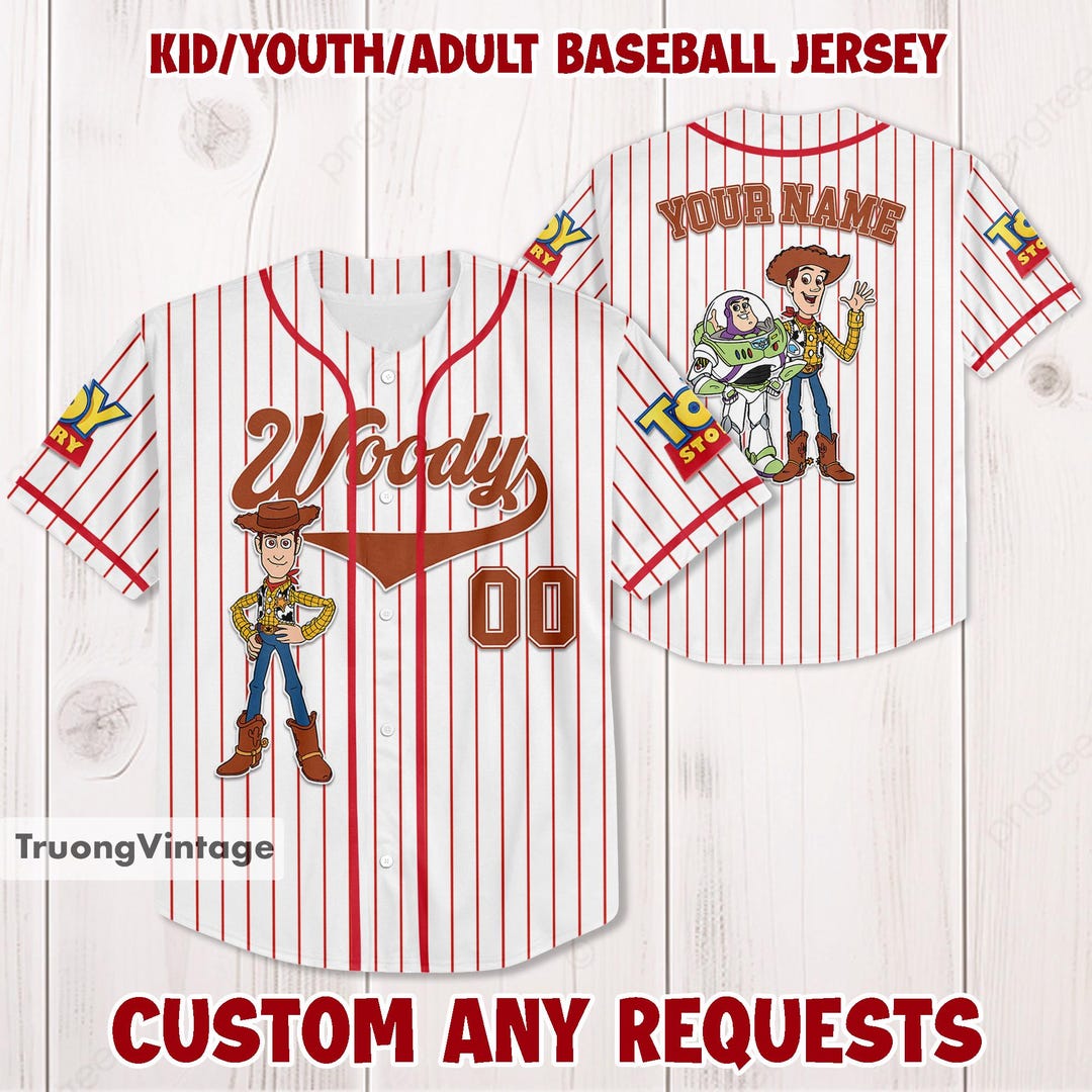 Personalized Woody and Friends Toy Story Baseball Jersey, Custom Number ...